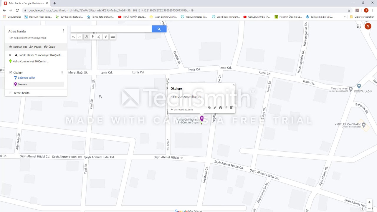 Google My Maps (Haritalarım) üzerinde yeni harita-katman-konum ...