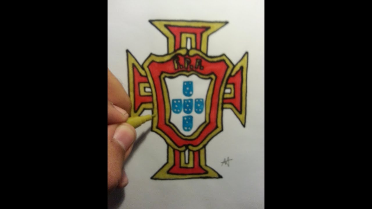 How to draw the football logo of Portugal - YouTube