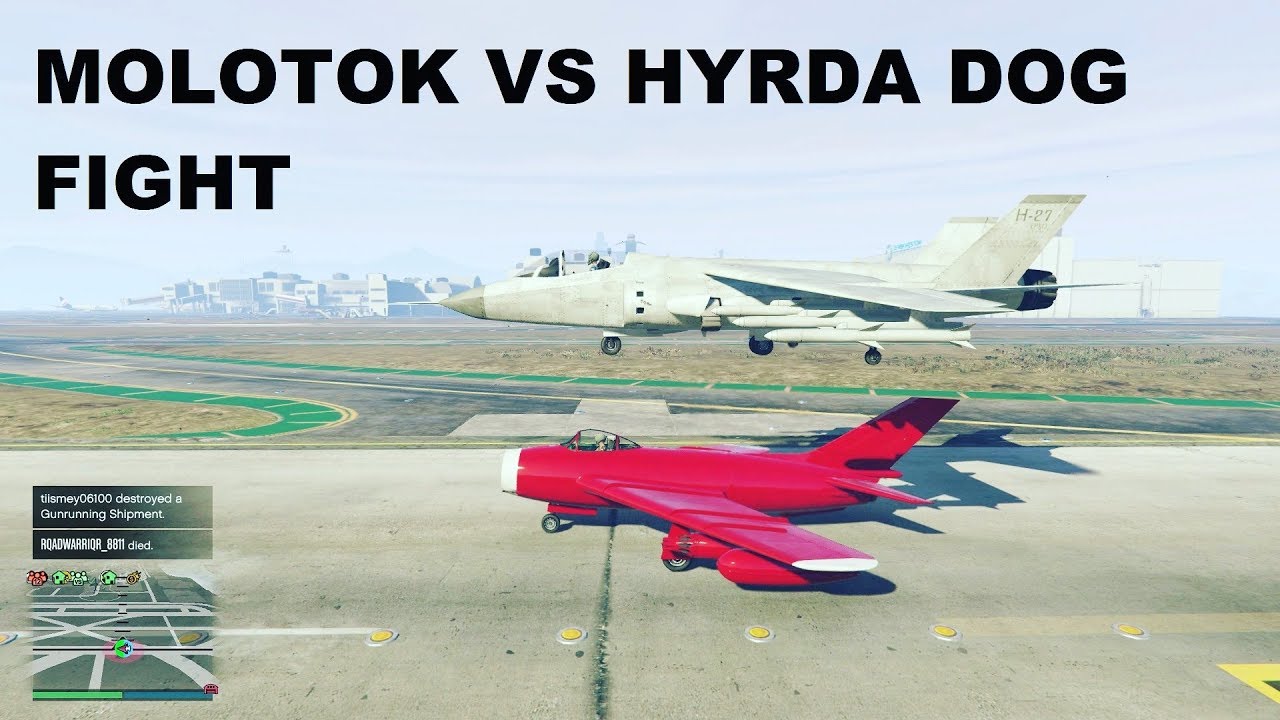 GTA 5 - V65 MOLOTOK (classic jet) VS HYDRA DOG FIGHT (What Wins ...