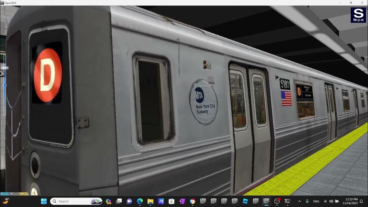 Openbve R68A V1.9.5A D train Arriving & Departing at Bedford Park Blvd - YouTube