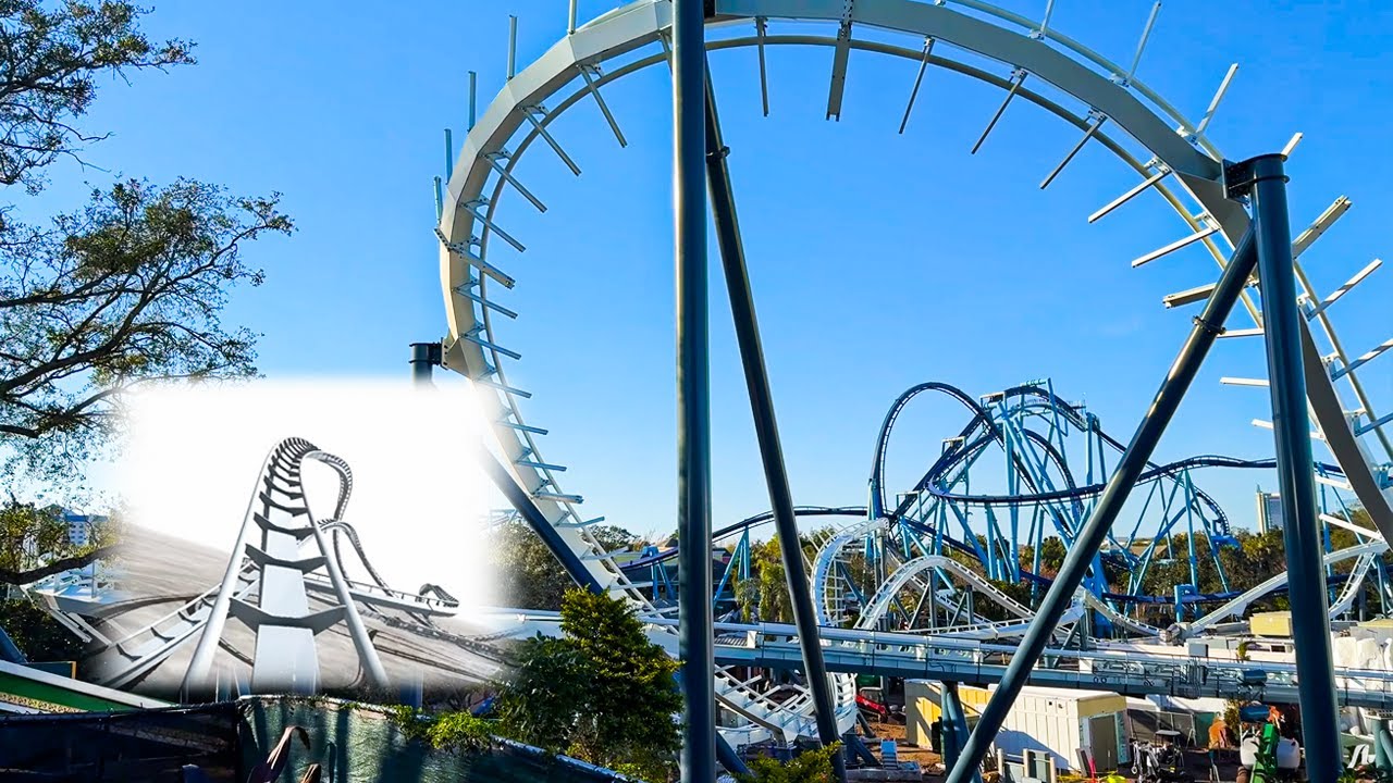 Penguin Trek Track Construction Completed! SeaWorld 2024 Orlando - YouTube