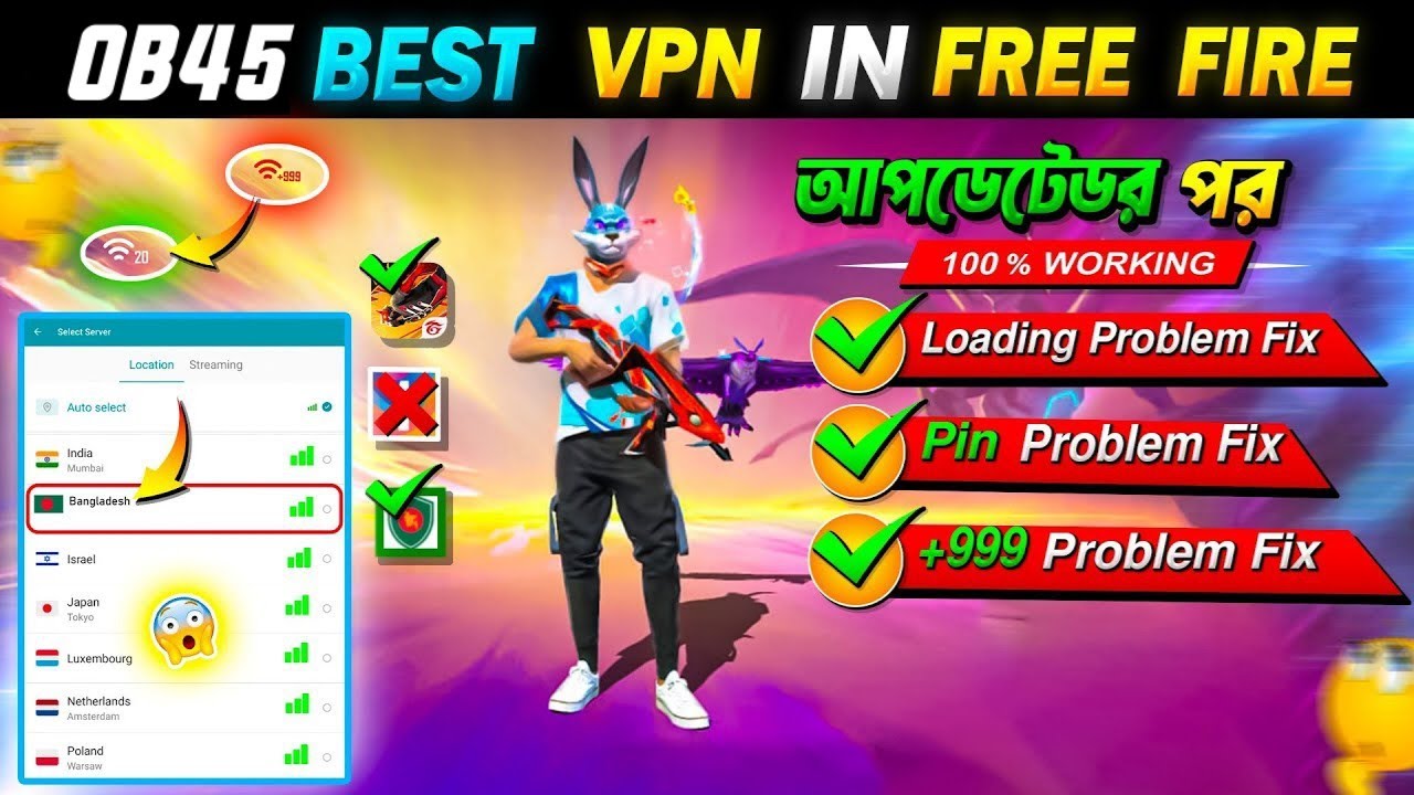 আপডেটের পর সেরা VPN 😱 BEST VPN FOR FREE FIRE | FREE FIRE VPN | FREE ...