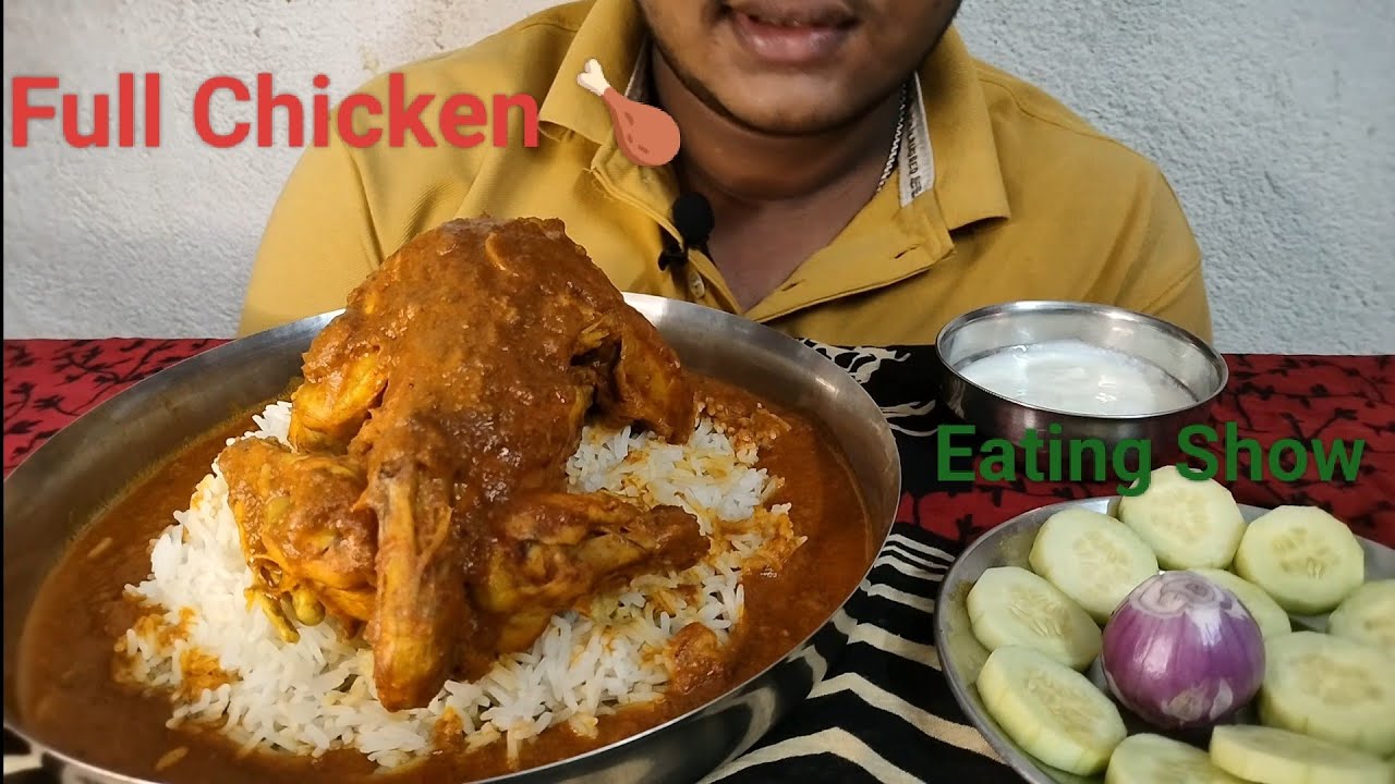 Full Chicken Eating Show With Rich... - YouTube