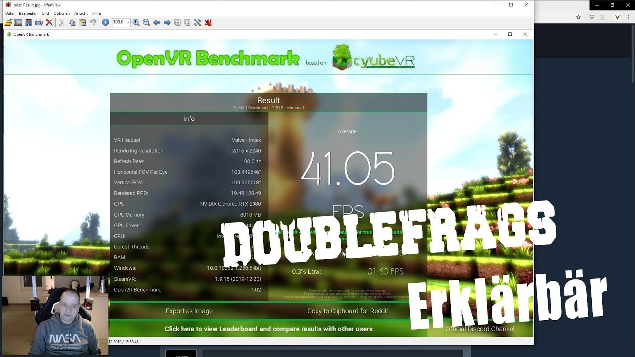 OpenVR Benchmark - Index vs. Quest VD und ALVR (Oculus Link brach mit ...