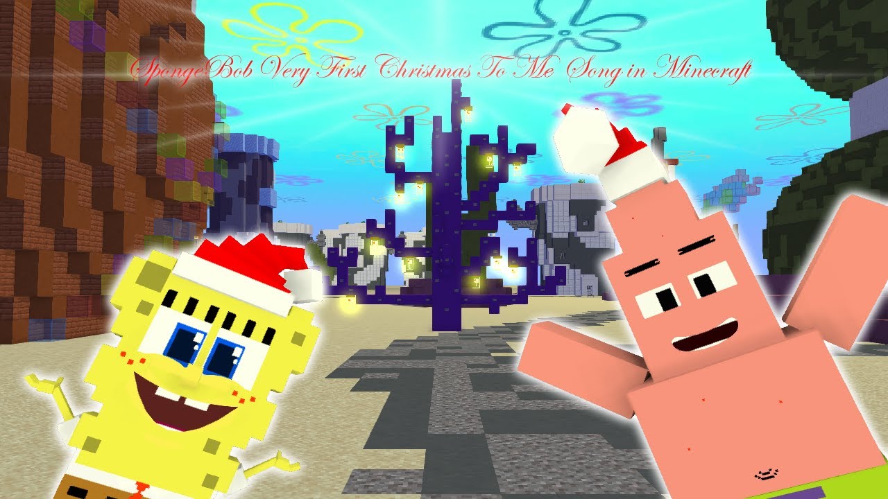 SpongeBob Very first Christmas to me song cover in Minecraft - YouTube
