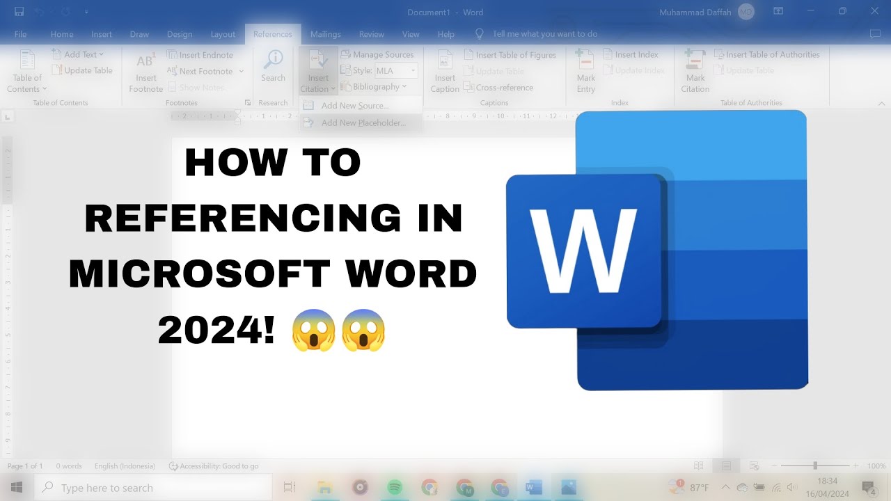How to Referencing in Microsoft Word 2024 - Muhammad Daffah 248 - YouTube
