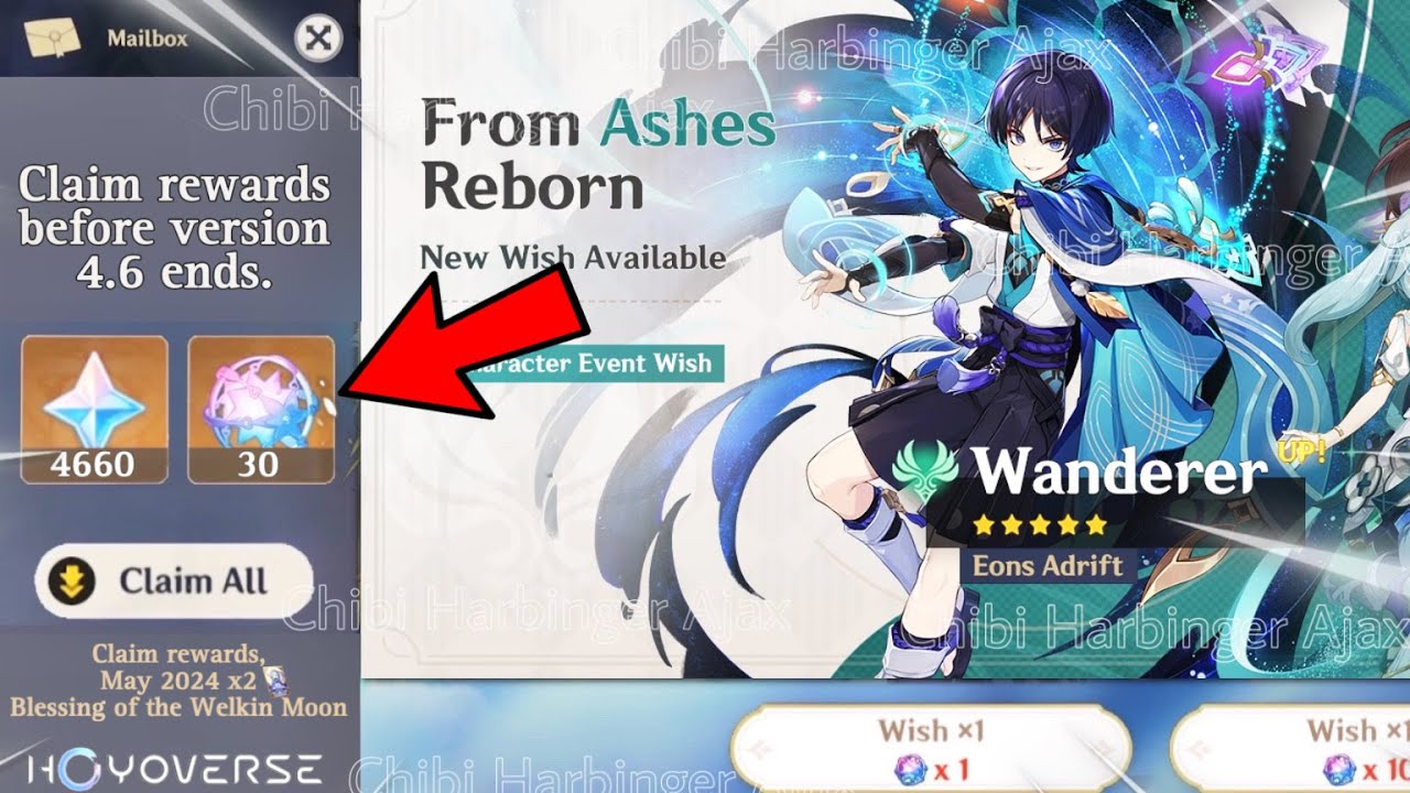 🎁30+ FREE PULL!! Don't Miss 5000 PRIMOGEMS & WELKIN MOON For WANDERER ...