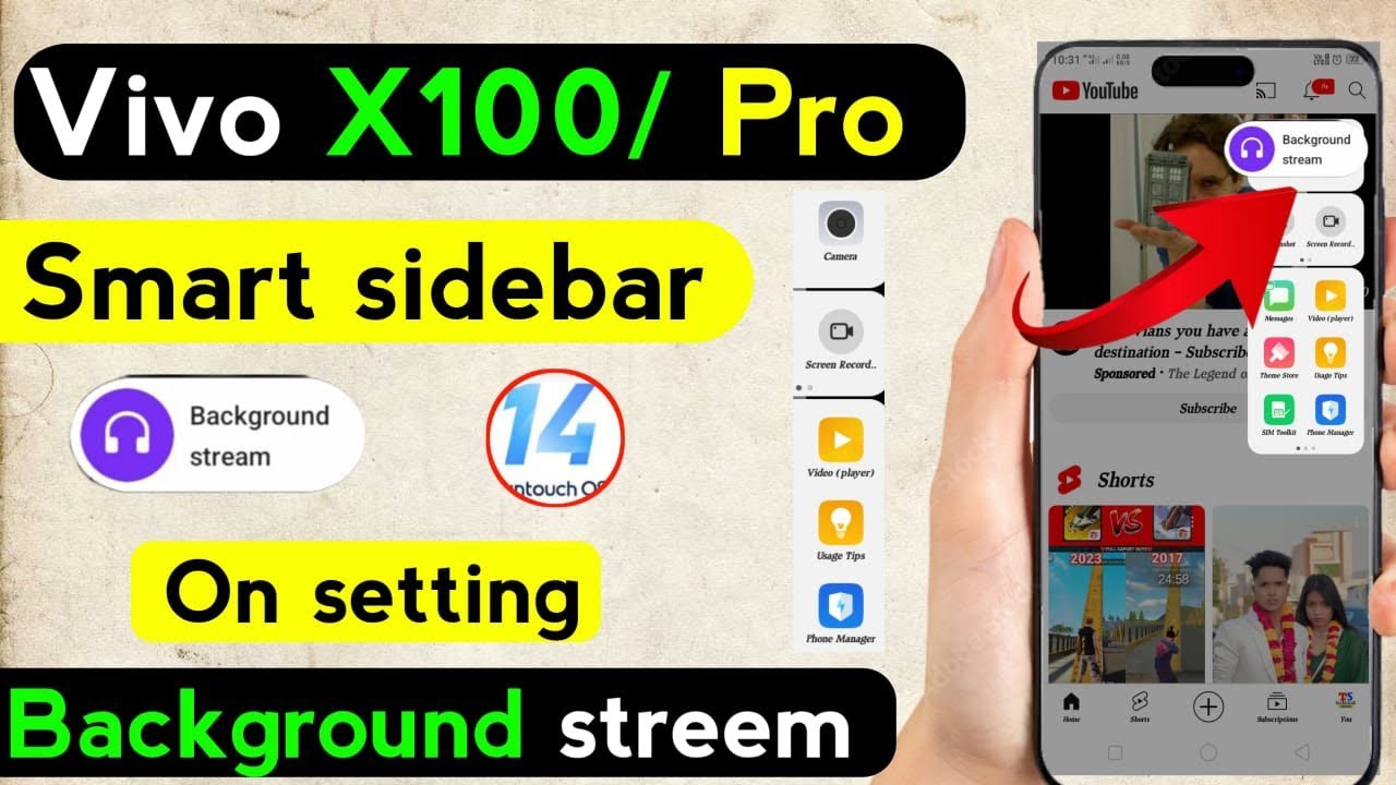 vivo x100 background stream setting |smart sidebar setting on vivo x100 ...