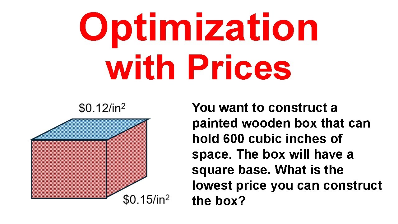 Optimization Problems with Prices (Calc 1) - YouTube