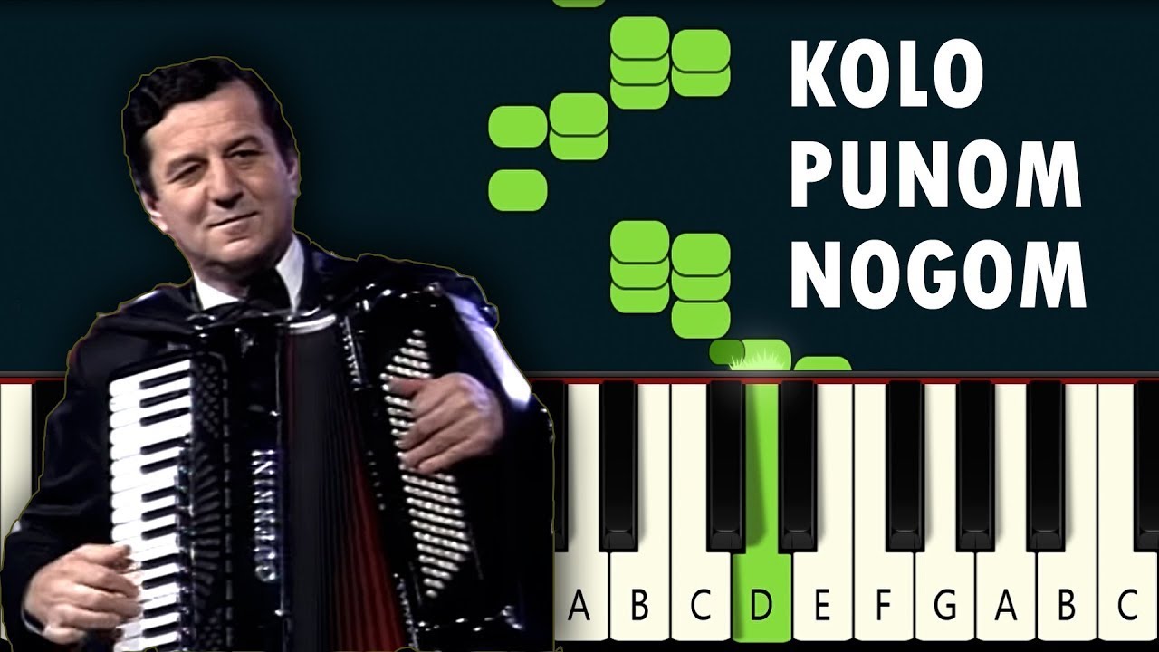 KOLO PUNOM NOGOM (Lj.Pavković) TUTORIJAL za harmoniku ili klavijature ...