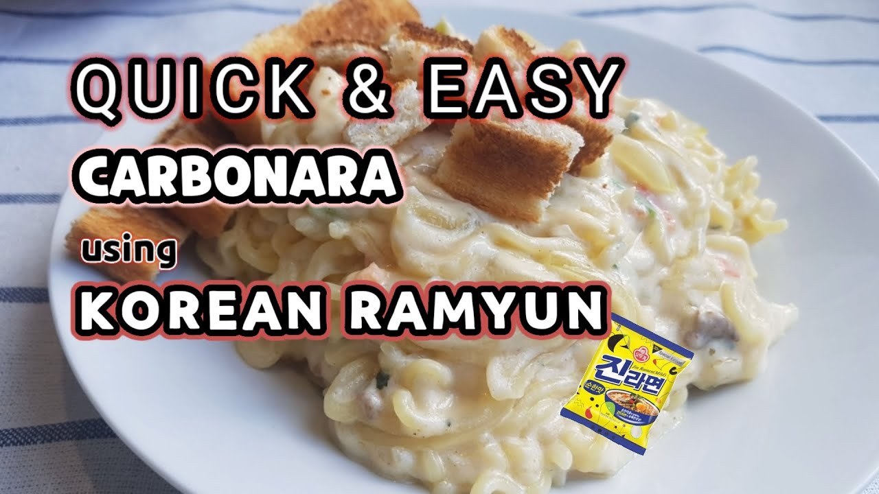 Quick and Easy Carbonara using Korean Ramyun (Lockdown Edition) l ...