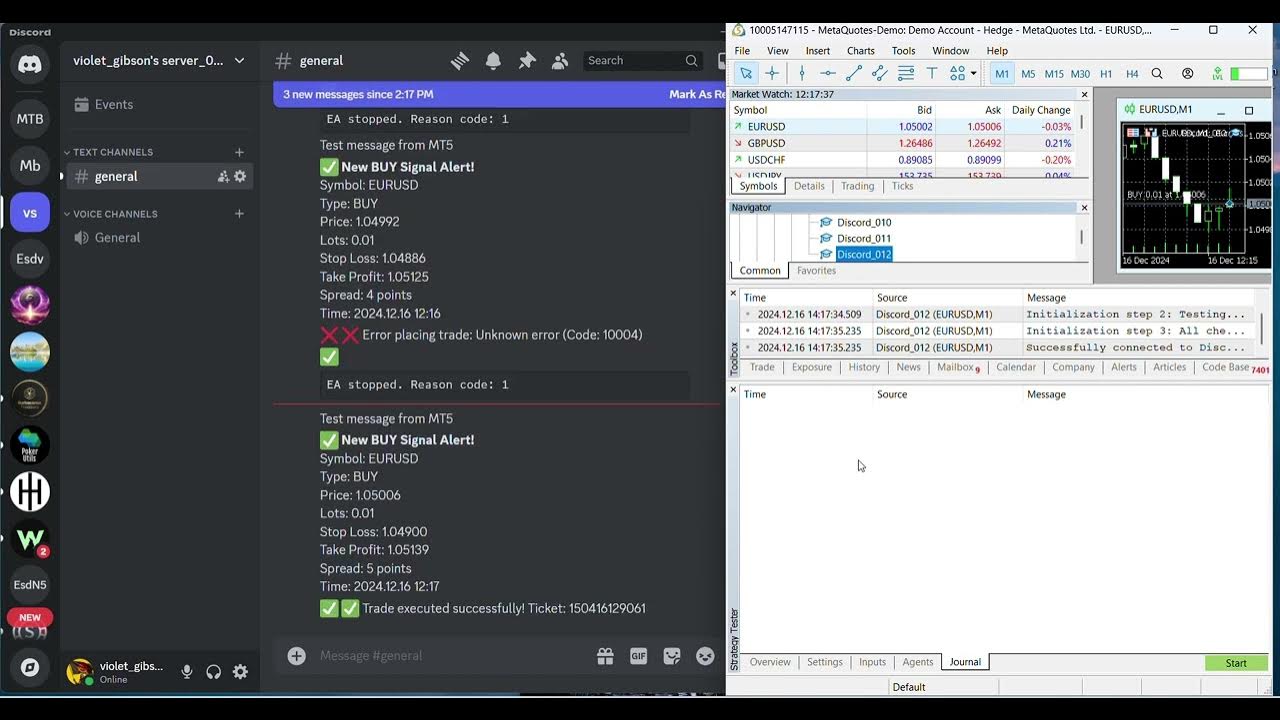 Example of integration of Discord with MQL5 (MT5) - YouTube