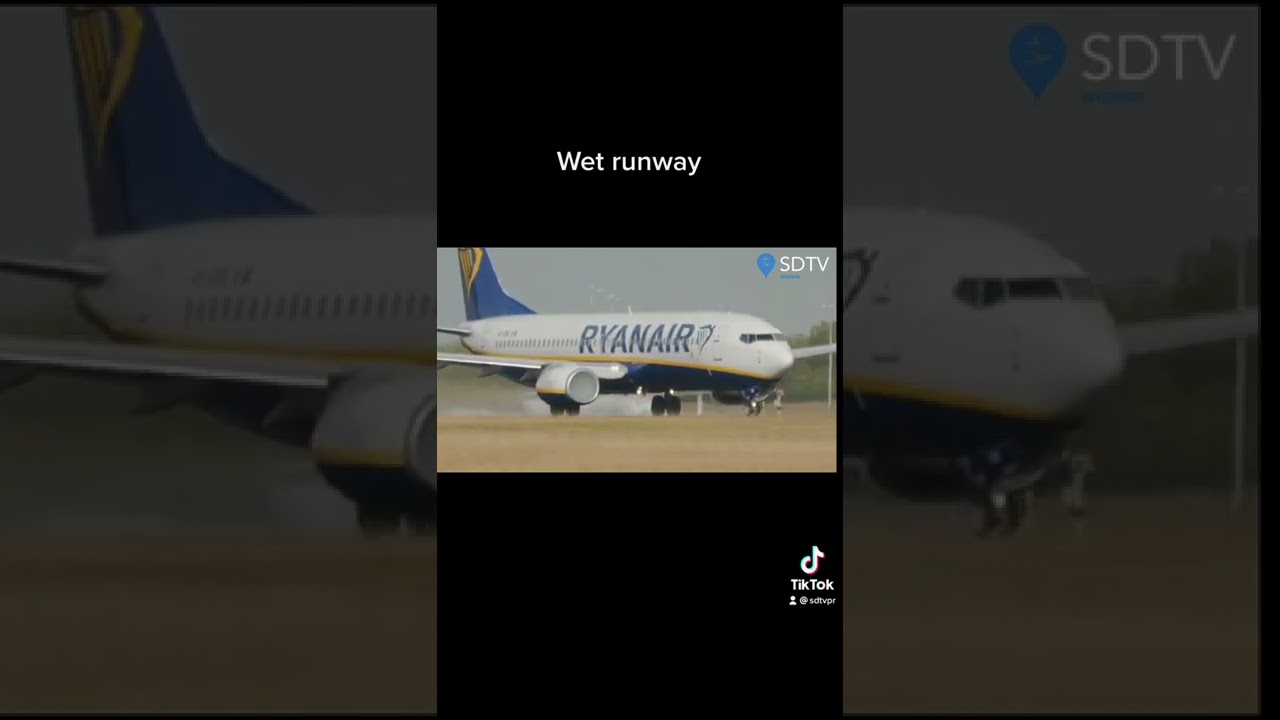 Wet Runways always produce some amazing looking footage! #ryanair # ...
