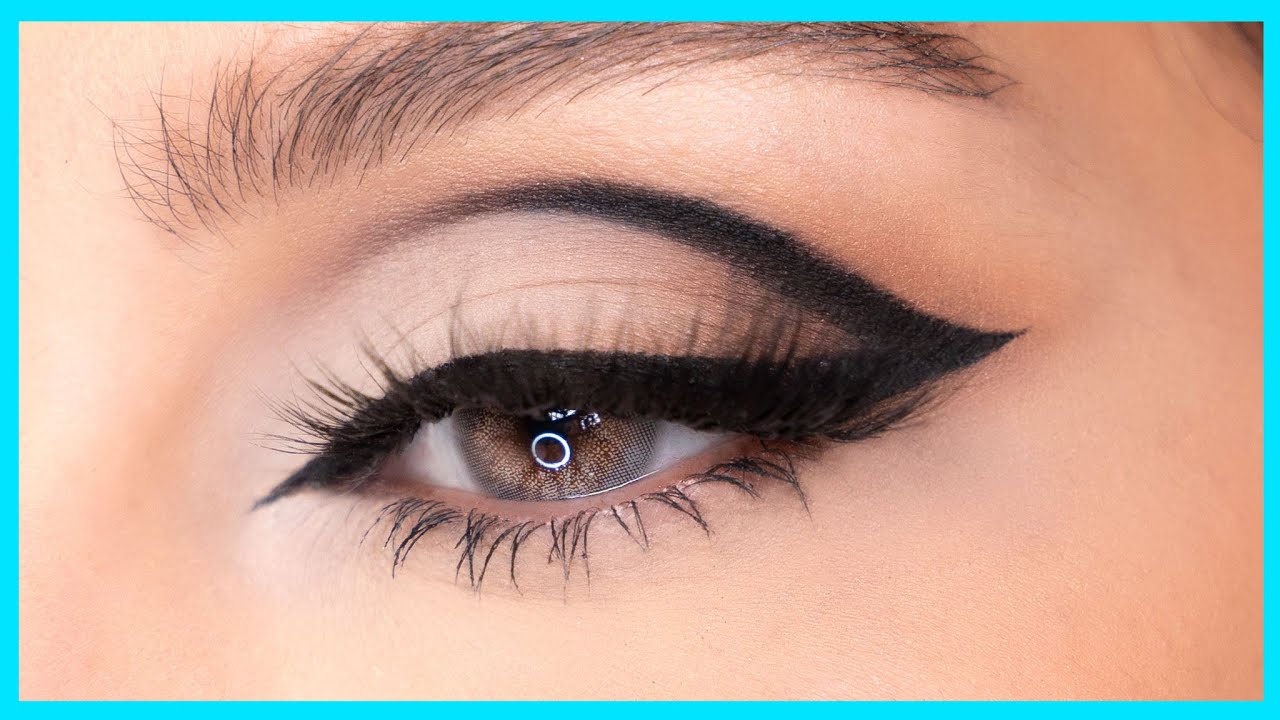 MAQUILLAJE DE OJOS CON DELINEADO Y CUT CREASE - YouTube