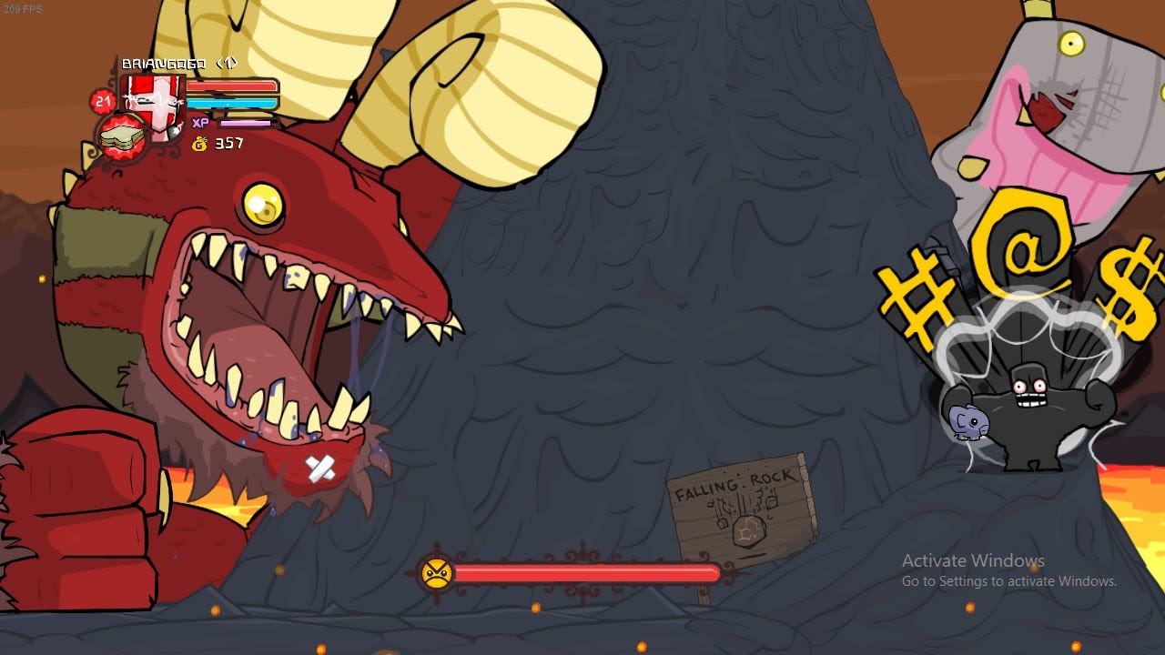 Castle crashers dragon and sock puppet boss! - YouTube