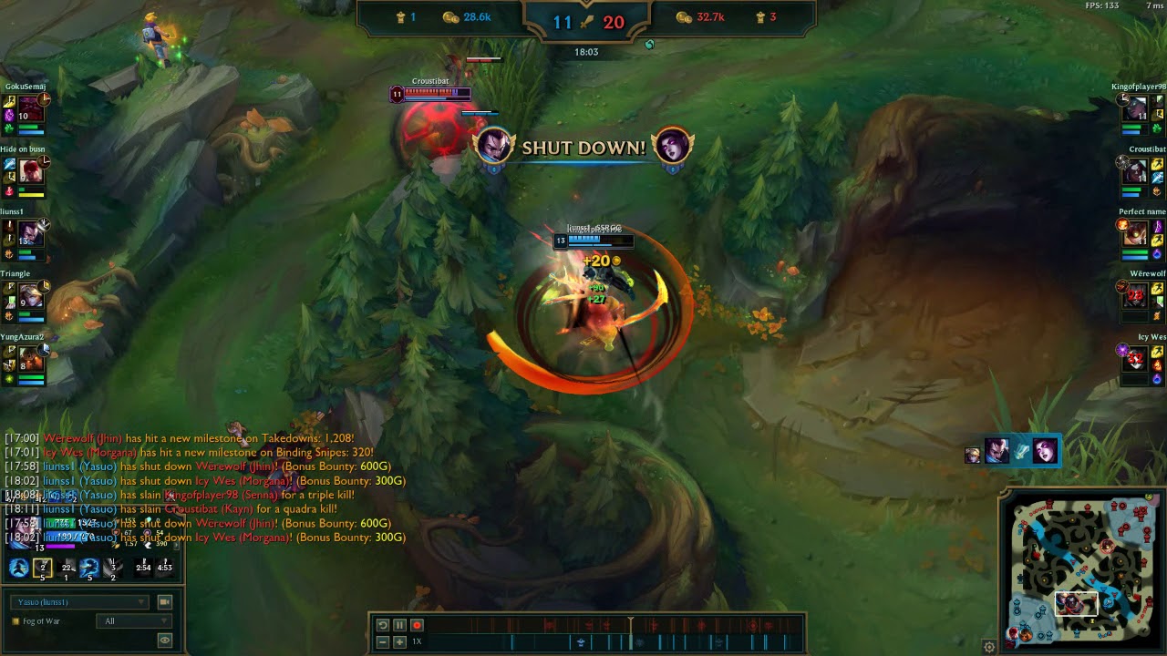 League of Legends | Yasuo 1v4 Quadrakill Highlight #75 - YouTube