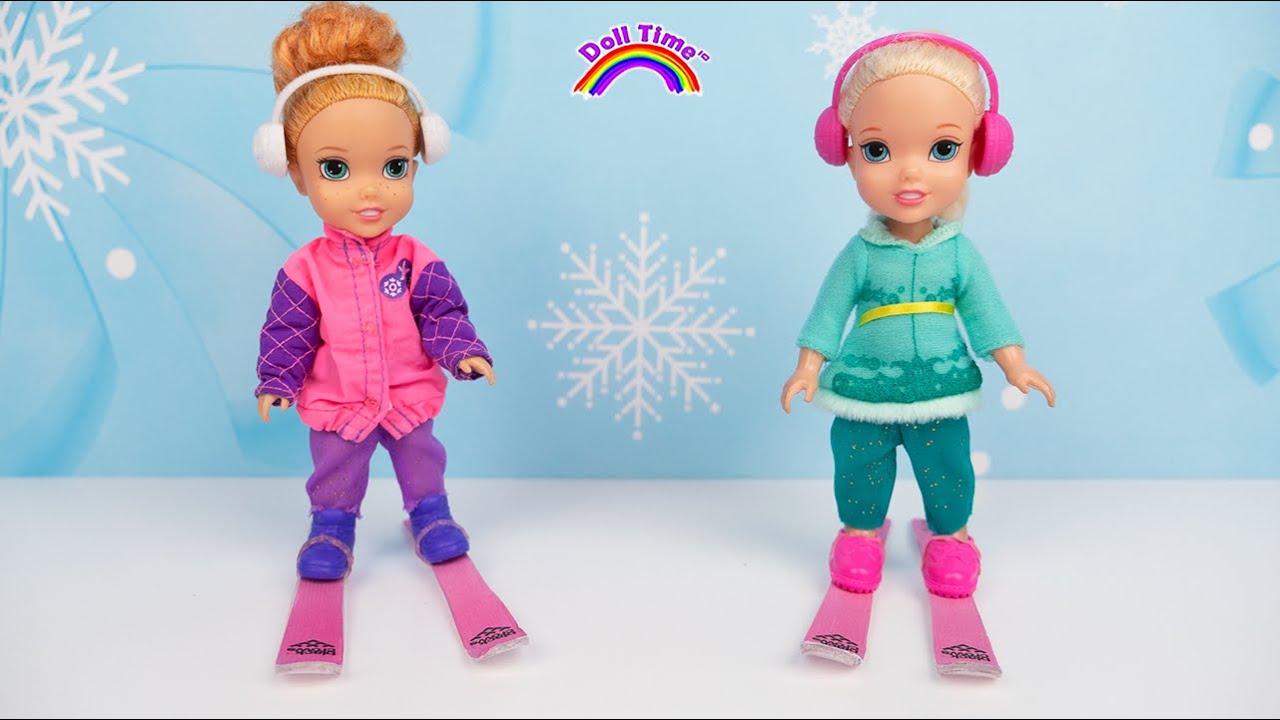 Skiing! Elsie and Annie first Ski Trip - Annie learns to be brave ...