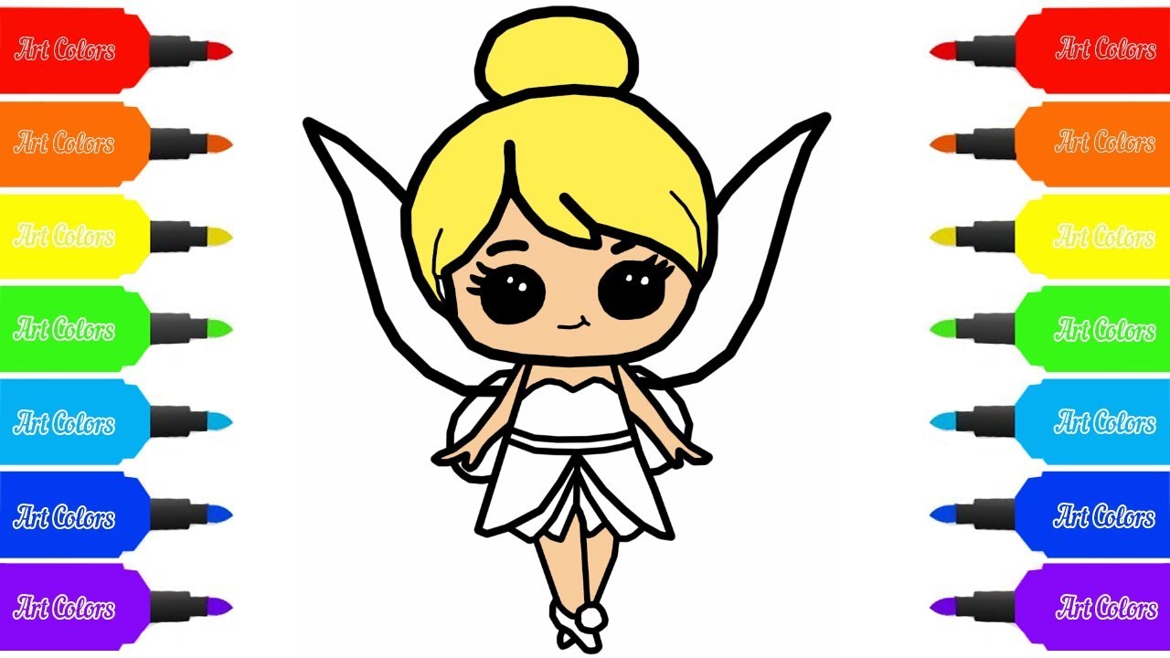 How to draw a Fairy | Disney Fairy in steps Coloring Pages | Art Colors ...