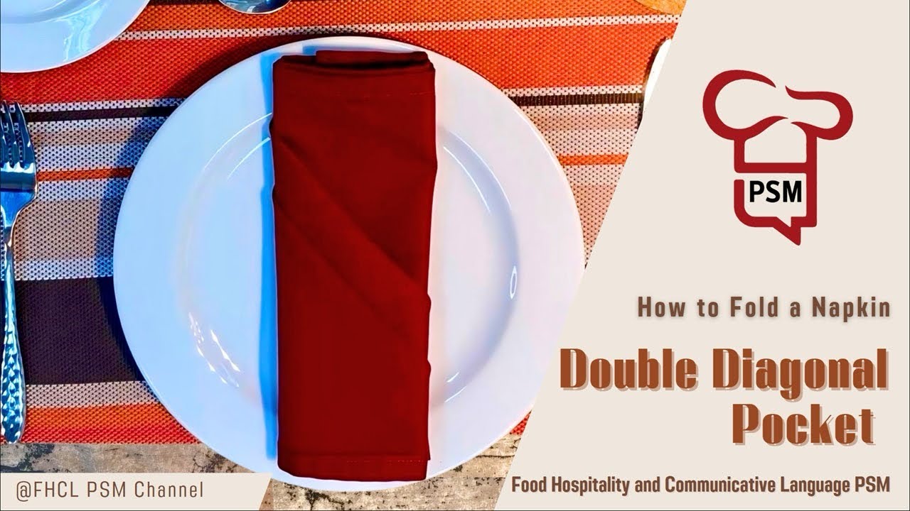 How to fold a napkin Double Diagonal Pocket~วิธีการพับผ้าเช็ดปากแบบซอง ...