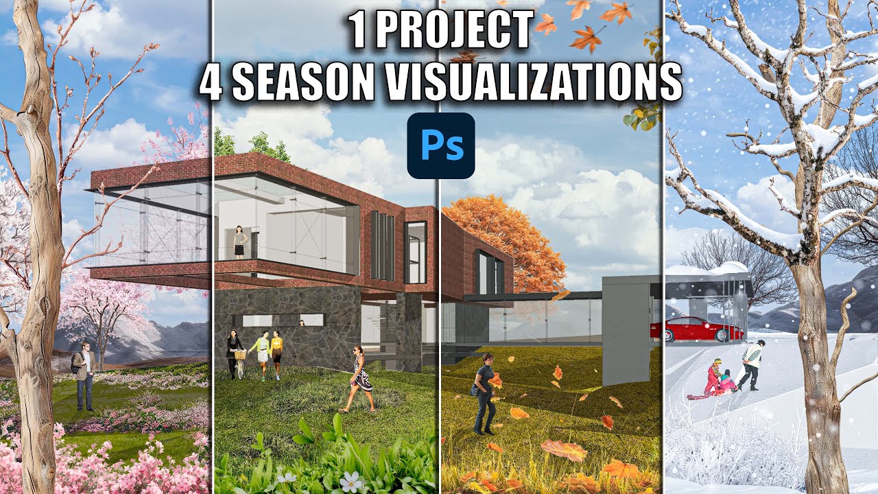 1 Project & 4 Season Visualizations-TIMELAPSE-in Architecture! - YouTube