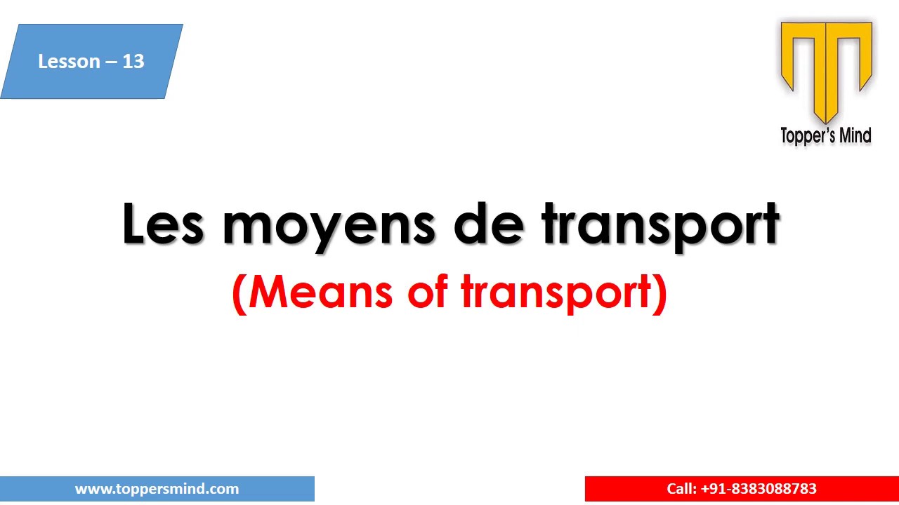 Means of Transport in French - YouTube