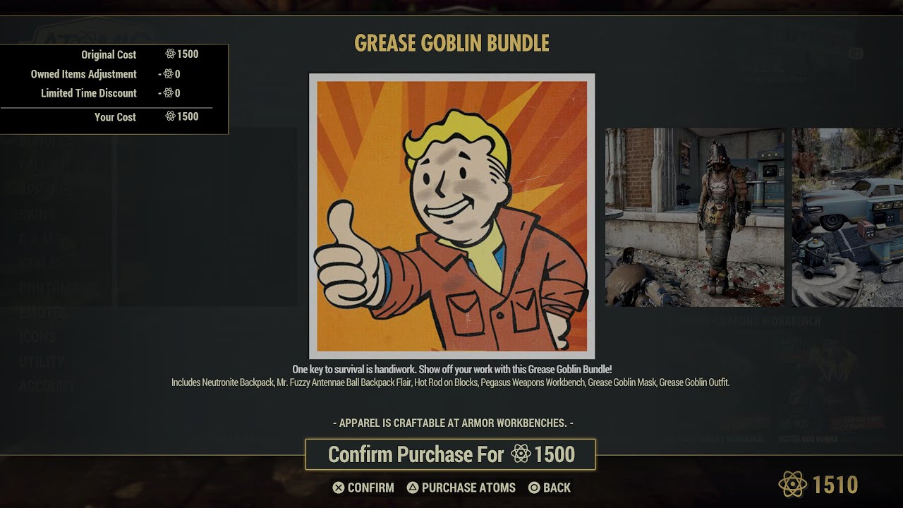 Fallout 76 - Grease Goblin Bundle Showcase - YouTube