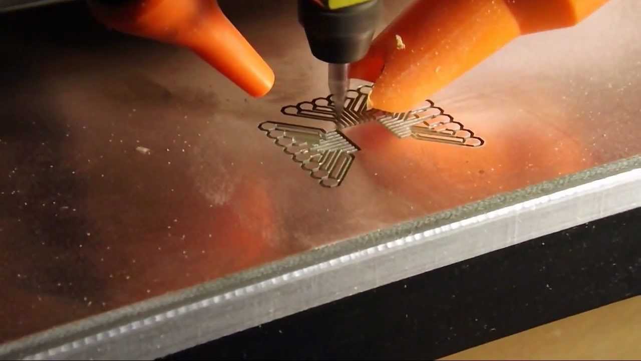 Platinen Fräsen - PCB Design - Isolierkanal fräsen -TQFP adapter - YouTube