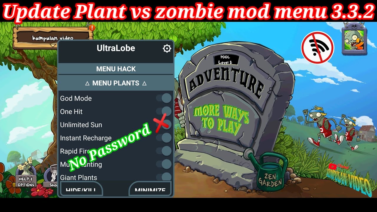 Update Plant vs zombie mod menu 3.3.2_Offline - YouTube
