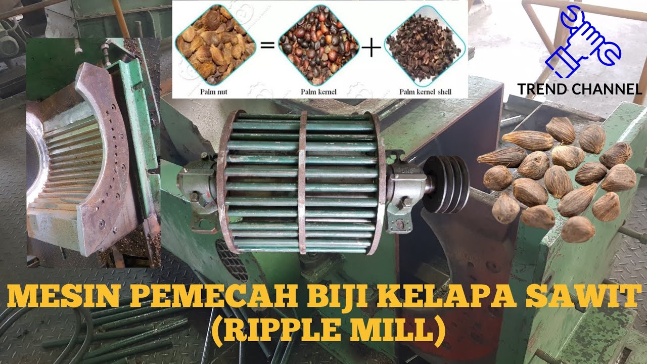 Mesin pemecah biji sawit (Ripple Mill). - YouTube