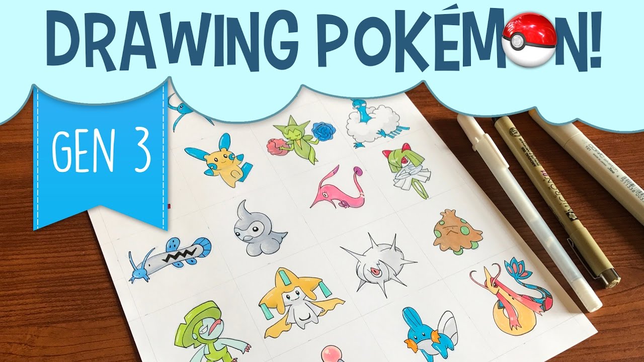 Drawing Pokémon Gen 3 With Copic Markers - YouTube