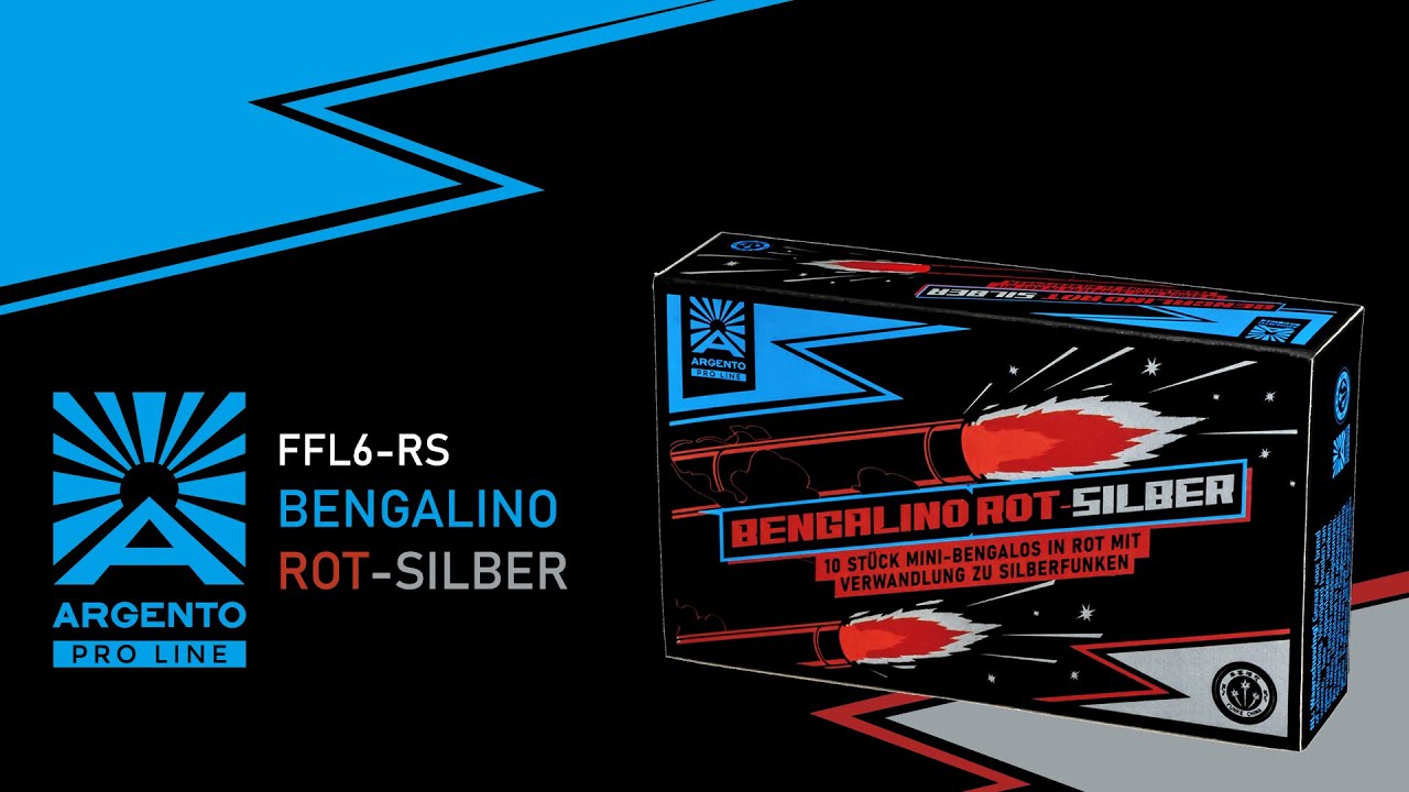 "Bengalino Rot-Silber" - Mini-Bengalo in rot mit Silberfunken [Batch ...