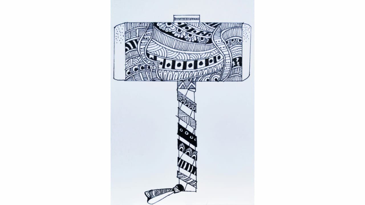 How to draw Thor's Hammer I Mandala Art I Easy Art I Avengers I 2021 I ...