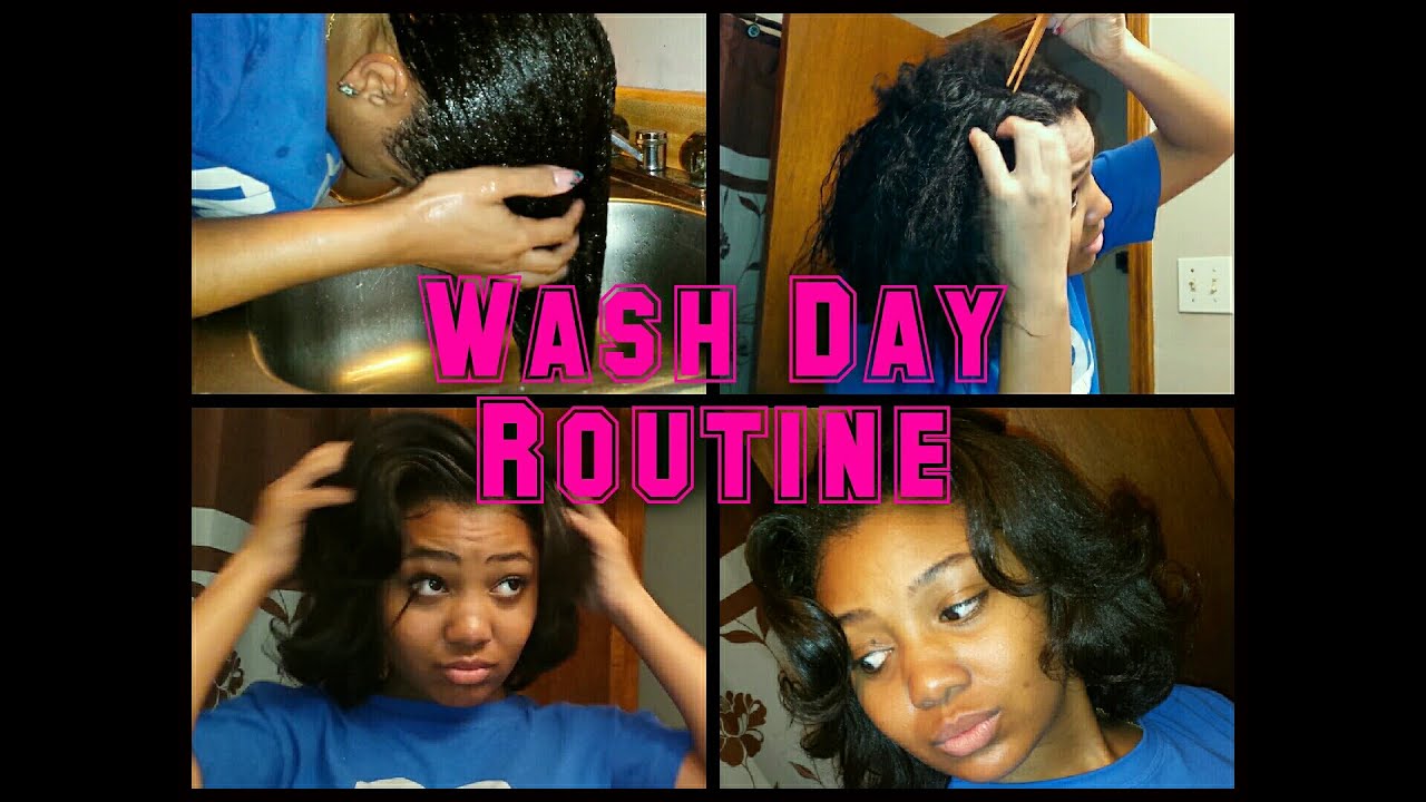 WASH DAY ROUTINE on Relaxed Hair + Pura d'or Hair Products - YouTube