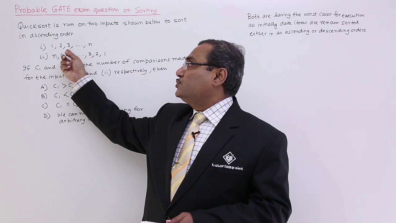 Sorting GATE Exercise 1 - YouTube