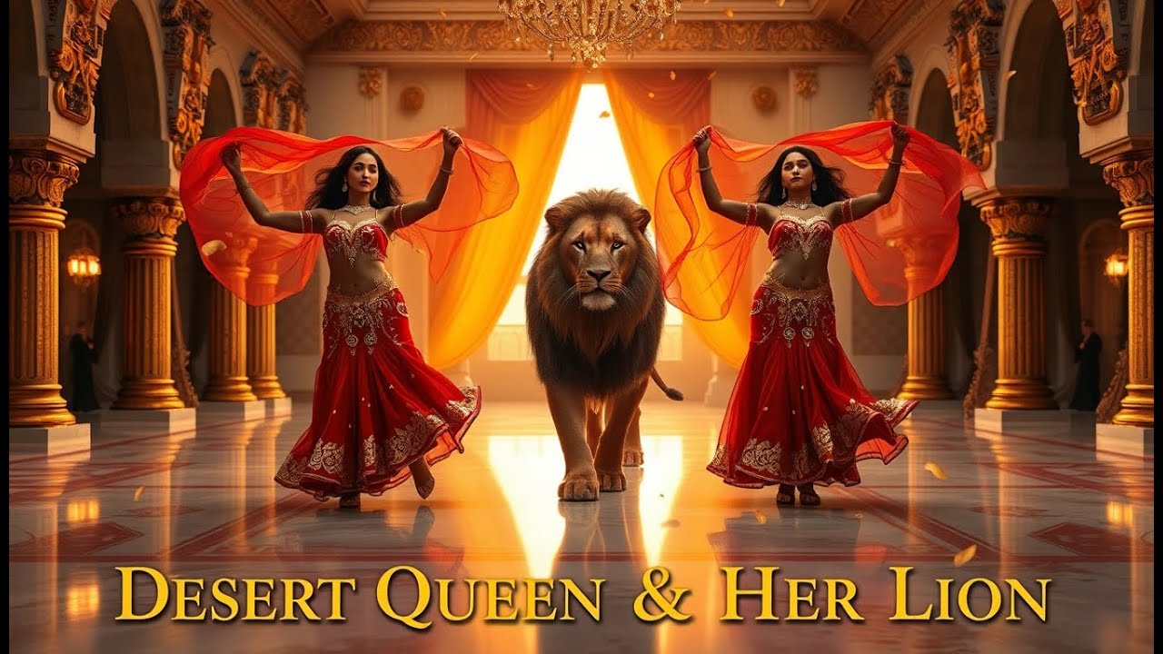 Desert Queen & Her Lion #bellydance #liondance #aiart #fantasy #dance # ...