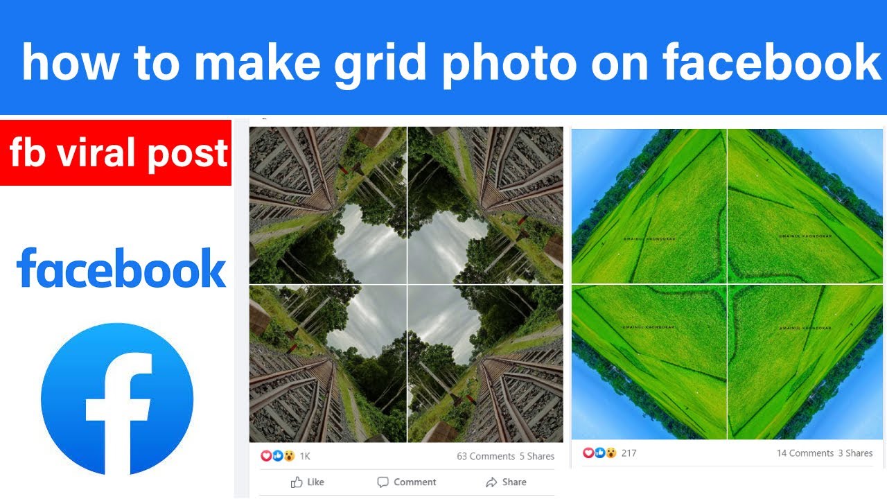 how to make grid photo on facebook || crop pictures for facebook ...