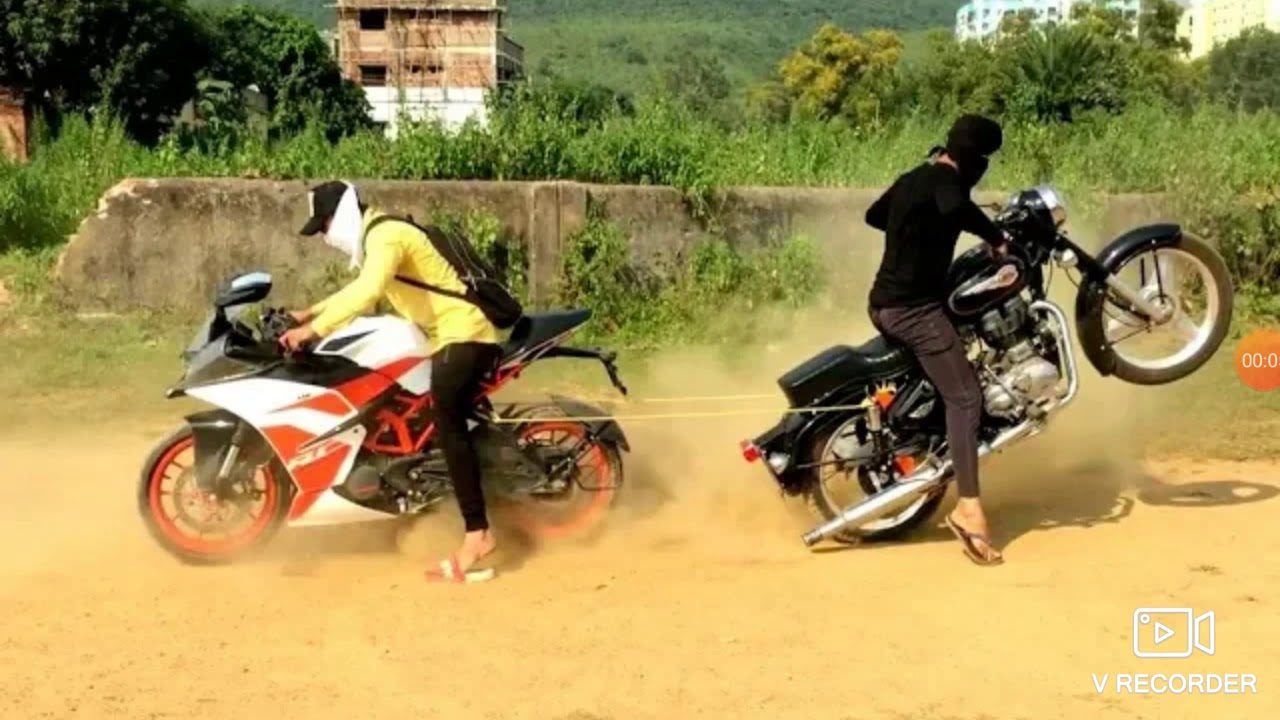 Bullet 350 cc and KTM 200 cc test who is best - YouTube