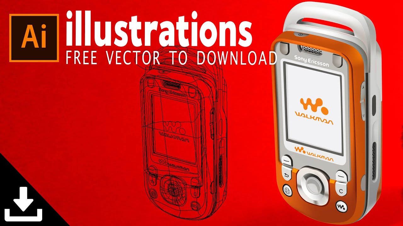 Sony Ericsson w550i Cellphone Illustration in Adobe Illustrator cc ...