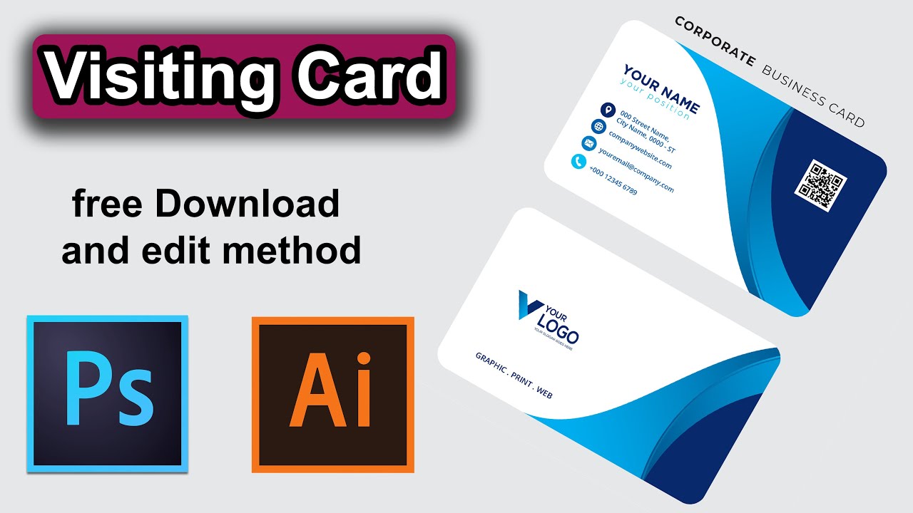 How to download free visiting cards and edit them to make your own ...