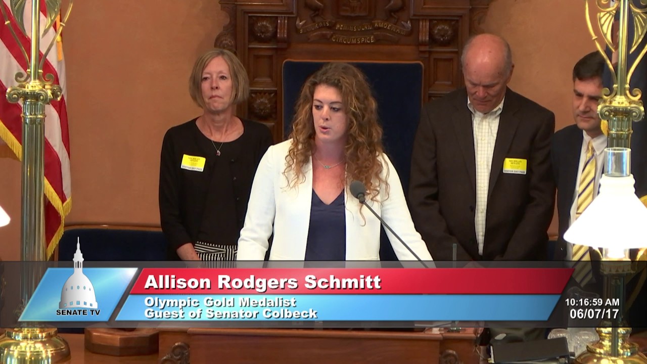 Sen. Colbeck welcomes Olympic gold medalist Allison Schmitt to the ...