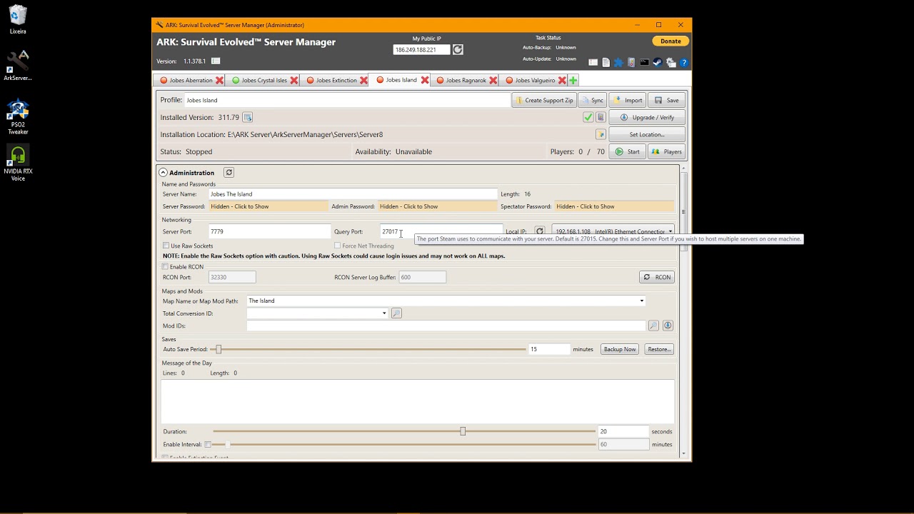 Criando servidor no Ark Server Manager - YouTube