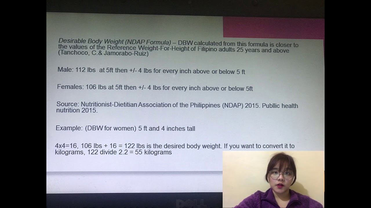 Desired body weight NDAP METHOD - YouTube