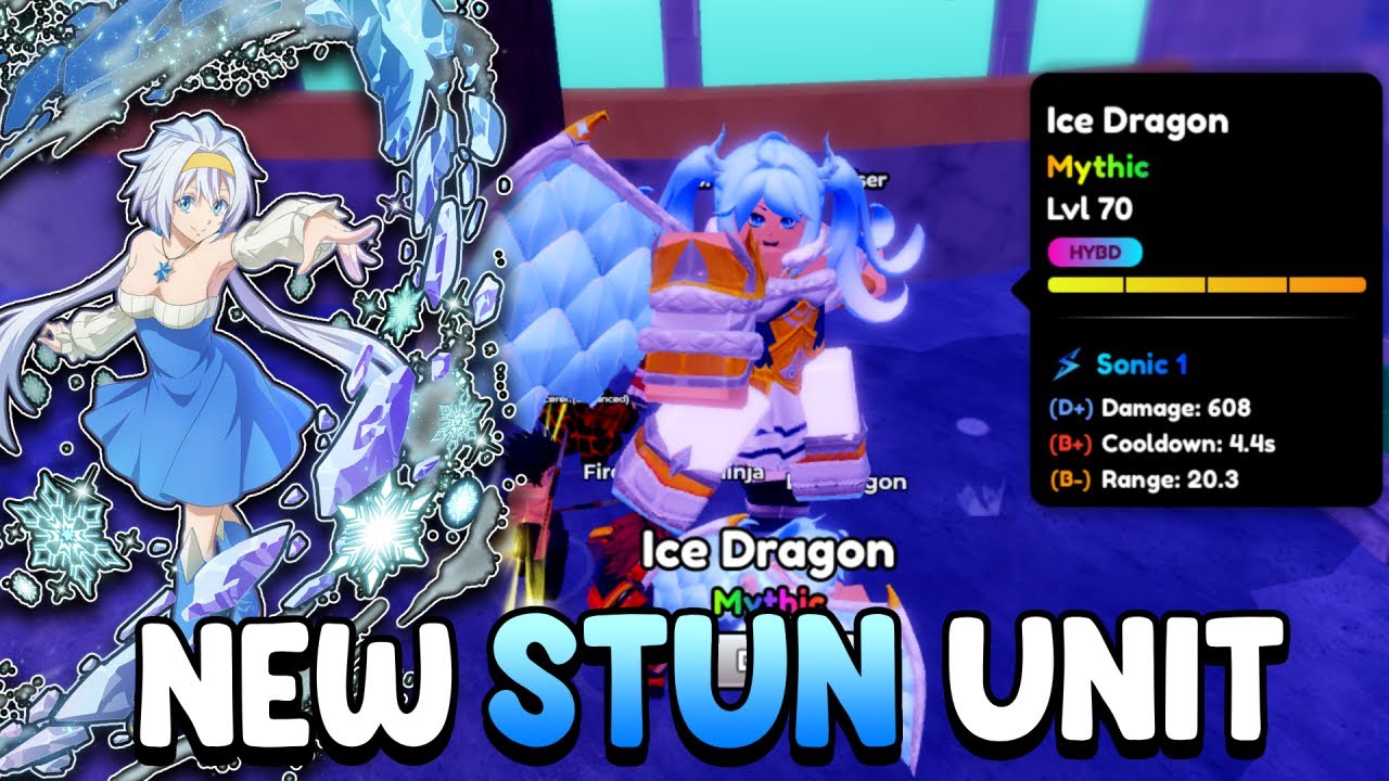 NOOB F2P got the new MYTHIC ICE DRAGON *STUN UNIT* in Anime Defenders ...