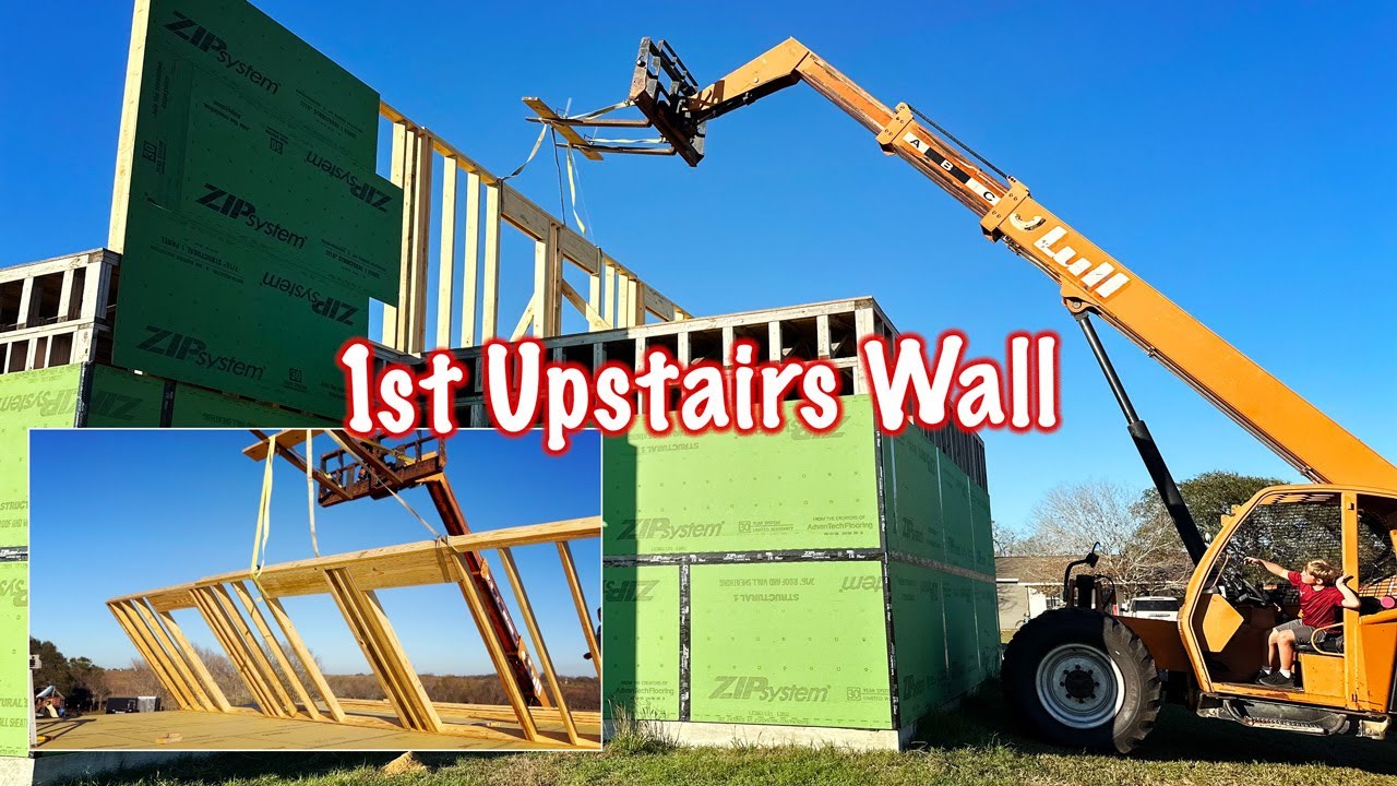 1st UPSTAIRS wall, Framing and Lifting, Family of 8 building our future ...