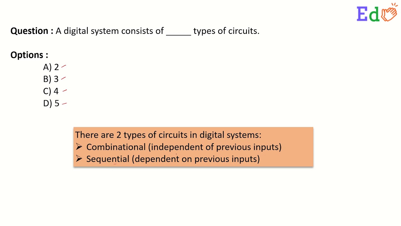 A digital system consists of ________ types of circuits. - YouTube