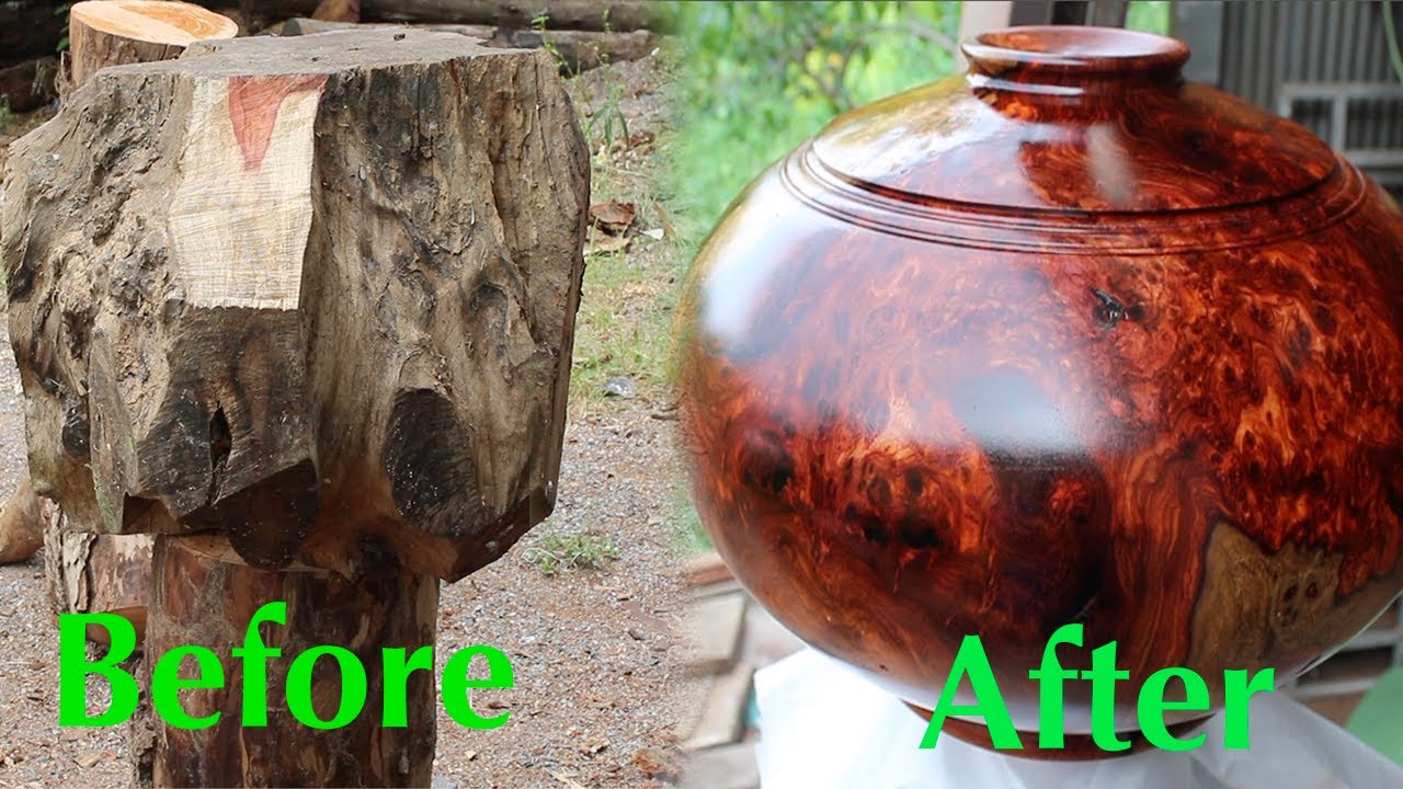 Wood Turning - Amazing Wood Turning Skill With Big Wood - Diya To - YouTube