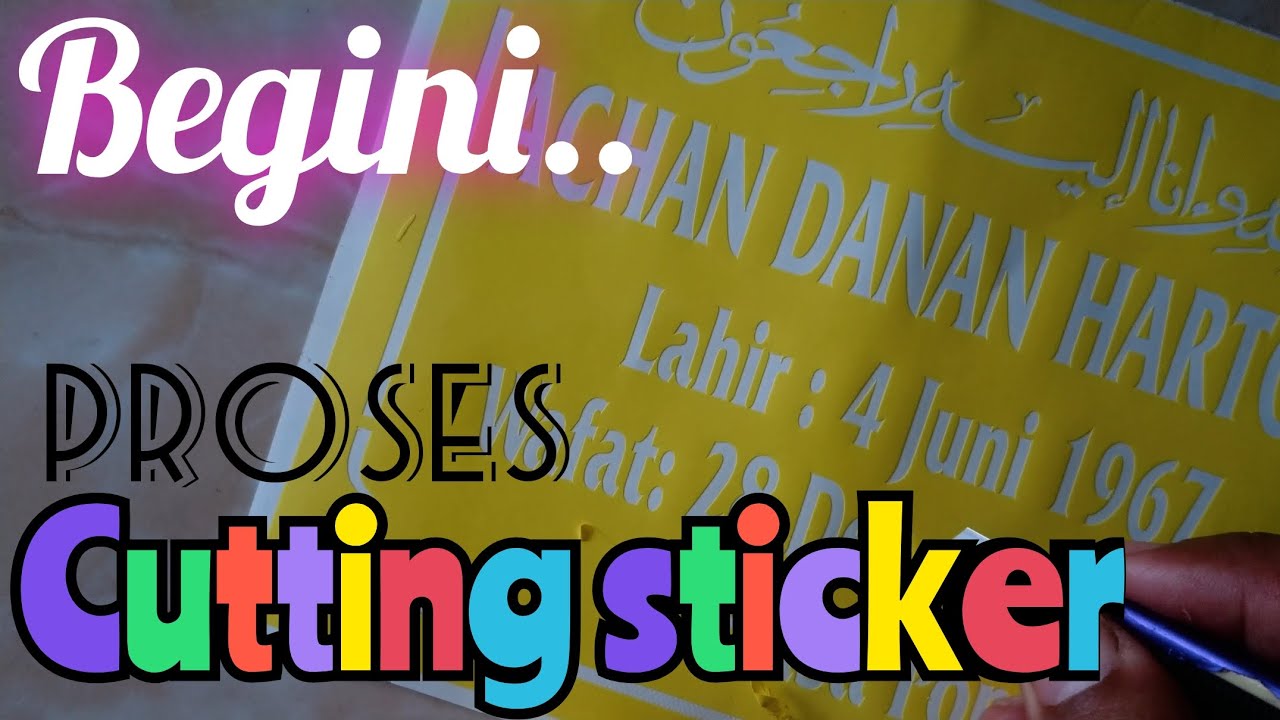 cara membuat sticker untuk papan nama batunisan - YouTube