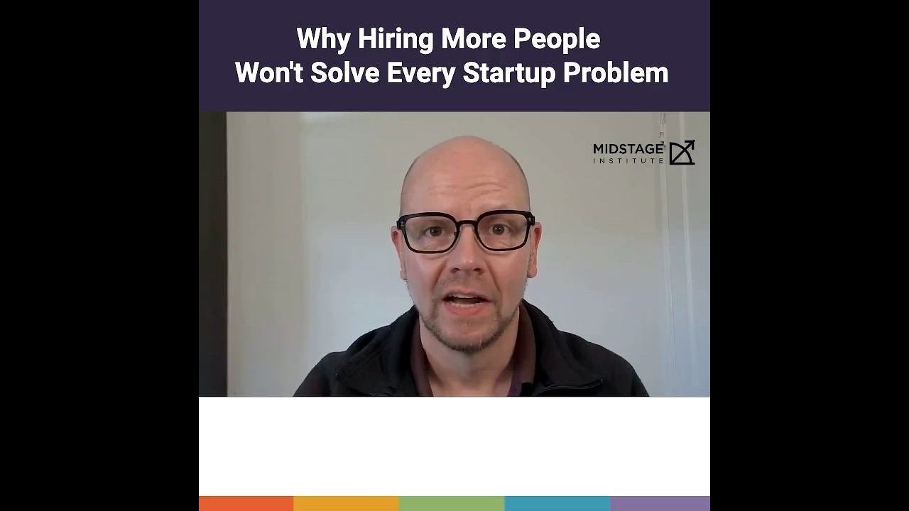 Why Hiring More People Won't Solve Every Startup Problem - YouTube