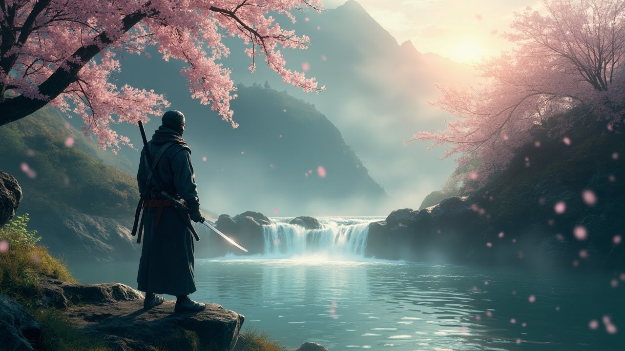 Whispers of the Waterfall | Japanese Ninja Meditation Music at Dawn ...