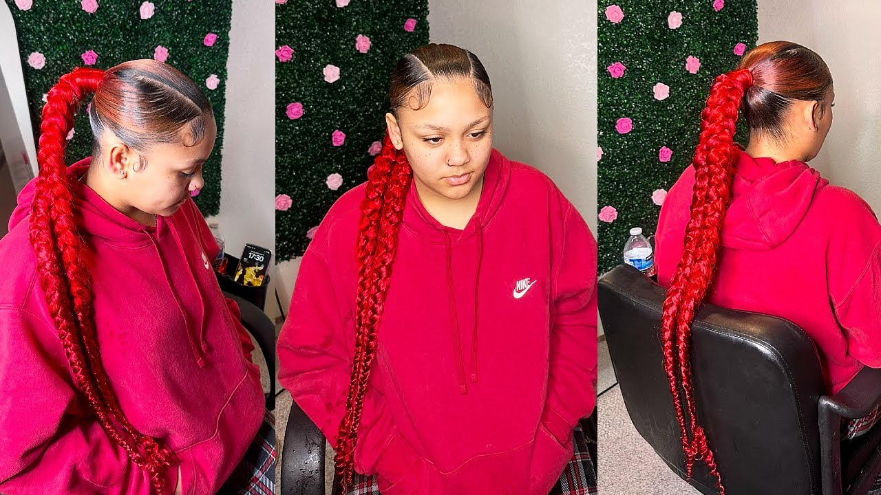 HOW TO: V PART SLICK BRAIDED PONYTAIL🎀 - YouTube